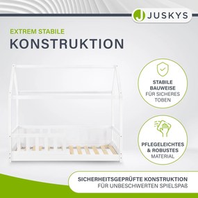 Juskys Dětská domečková postel Marli 80 × 160 cm Barva: přírodní, Velikost: 80 × 160 cm