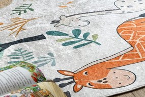Dětský koberec protiskluzový BAMBINO 61570 krémový / zelený kruh