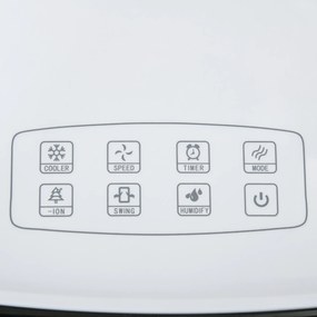 HOMCOM Mobilní klimatizace 600W pro místnosti do 20m² s 8h časovačem, zvlhčováním a chlazením vodou, přenosná klimatizace z ABS 38,2x31,6x76cm | Aoso…