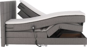 Elektrická polohovací postel, boxspring, šedá, 160x200, MURKO NEW