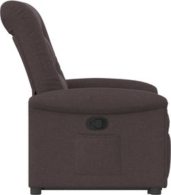 Zvedací polohovací křeslo tmavě hnědé textil 3303259