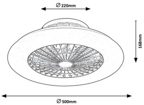 Rabalux - LED Stmívatelné stropní svítidlo s ventilátorem LED/30W/230V + DO