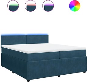Box spring postel s matrací modrá 200 x 200 cm samet 3290128