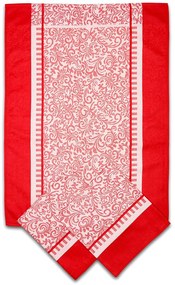 Tegatex Utěrka bavlna 3 ks - ornamenty červená 50*70 cm