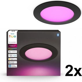 Philips - SADA 2x LED RGBW Stm. koup. podhledové sv. Hue SLIM LED/12W/230V IP44