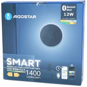 Aigostar - LED RGBW Stmívatelné nás. svítidlo MESH Smart LED/12W/230V + DO černá