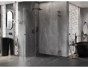 Mexen Lunar L Duo výklopný sprchový kout 120 x 90 cm, 8mm čiré sklo, grafitový profil, 834L-120L-090P-95-00