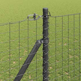 Zemní kolík pro plot 52 ks Šedá Práškově lakovaná ocel 3350196