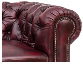 Massive home | Rohová sedací souprava Chesterfield z pravé kůže - červená