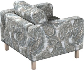 Potah na křeslo IKEA Karlstad, krátký barva vícebarevná látka pletený vzor, vzorované