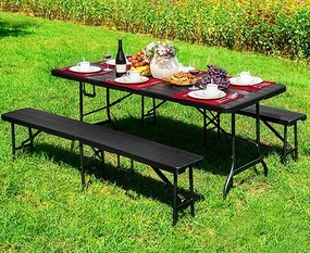 Skládací cateringový stůl Impro 180 cm hnědý