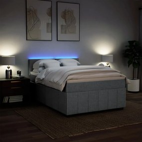 Box spring postel s matrací světle šedá 140 x 190 cm textil 3289356