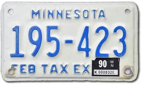 Americká SPZ Minnesota 195-423 moto