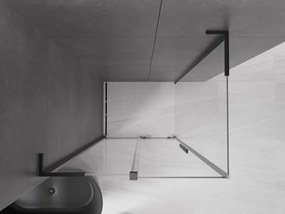 Mexen Velar L, sprchový kout s posuvnými dveřmi 110 x 100 cm, 8mm čiré sklo, černá matná, 871-110-100-03-70