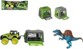 MAC TOYS Auto Jeep s přívěsem a dinosaurem / plast