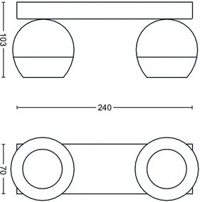 Hue White Ambiance Bodové svítidlo Philips Buckram GU10 50472/30/P7 černé