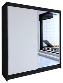 Šatní skříň TALIN I šířka 180 cm - černá/bílá