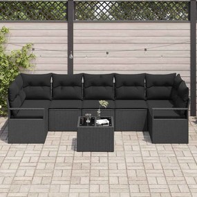Set pohovek 8 ks 7-Počet míst Černá polyratan 3346303