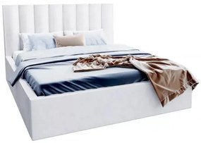 Luxusní postel COLORADO 180x200 s kovovým zdvižným roštem BÍLÁ