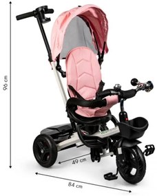 ECOTOYS Dětská tříkolka s rotačním sedátkem KIDS Pink