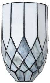 Nástěnná lampa Tiffany Krisoijn šedá v art deco stylu – 18x27 cm