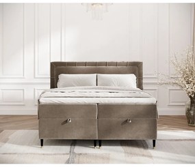 Béžová boxspring postel s úložným prostorem 180x200 cm Voyage – Maison de Rêve