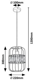 Rabalux 5283 - Lustr na lanku INDIANA 1xE27/40W/230V