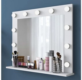 Asir | Nástěnné zrcadlo s policí RANI 90x71,8 cm bílá | AS1749
