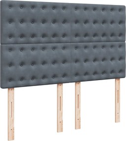 Box spring postel s matrací tmavě šedá 160x200 cm samet 3293267
