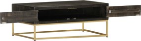 vidaXL Konferenční stolek černozlatý 90 x 50 x 35 cm masivní mangovník [286515]
