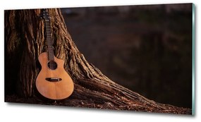 Wallmuralia Foto-obraz fotografie na skle Akustická kytara 100x50