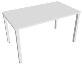 Stůl jednací rovný délky 140 cm - Hobis Uni UJ 1400 Dekor stolové desky: bílá, Barva nohou: bílá