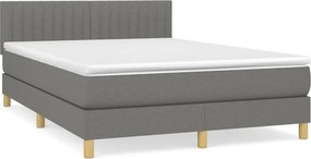 Box spring postel s matrací tmavě šedá 140x200 cm textil 3140778