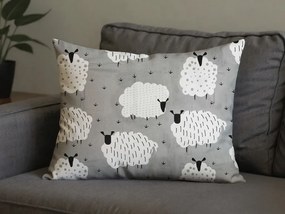 Polybavlněný povlak na polštář SHEEP POLY 70x90 cm, šedý