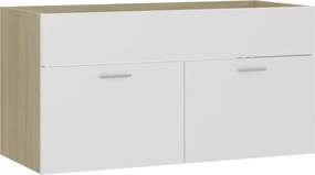 vidaXL 2dílný set koupelnového nábytku kompozitní dřevo [804805] Barva: bílá s vysokým leskem