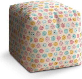 Sablio Taburet Cube Smajlíci - 60x60x60 cm