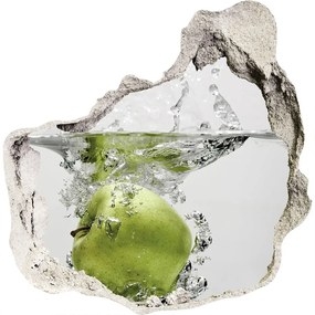 Wallmuralia Nálepka 3D díra Jablko pod vodou 75x75 cm