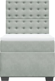 Box spring postel s matrací světle šedá 100x200 cm samet 3293146