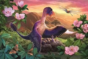 Trefl - Puzzle - Úžasní dinosauři: Microraptor u hnízda / 54 dílků / 2