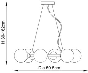 Endon 106390 - Lustr na lanku OTIS 6xG9/3W/230V zlatá