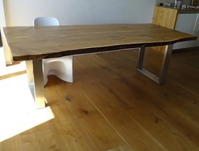KULHÁNEK Designový jídelní stůl ze 2 ks fošen Velikost desky: individuální