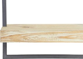Nástěnná dřevěná polička Maddison v kovovém rámu - 60*15*30 cm