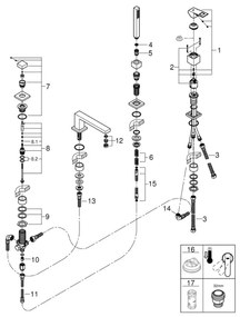 GROHE 19897001 - Vanová čtyřotvorová baterie EUROCUBE lesklý chrom