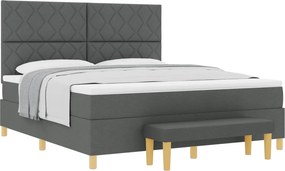 Postel s boxspringem s polštářem Tmavě šedá 200 x 180 cm textil 3344395