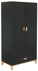 Théo Bébé Černá lakovaná šatní skříň Naia 175 x 90 cm