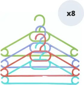 MSV sada 8 ks dětských barevných ramínek / plast
