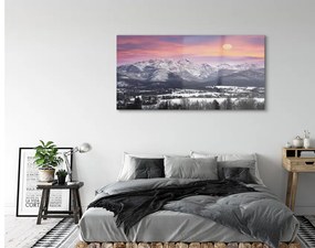 akrylový obraz horské zimní 140x70 cm
