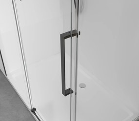 CERANO - Sprchový kout Lantono L/P - černá matná, transparentní sklo - 110x90 cm - posuvný