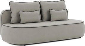 Černá/šedá sametová rozkládací/s úložným prostorem pohovka 210 cm Saga – Ropez