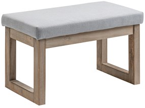 HOMCOM Taburet na nohy Čalouněný taburet s dřevěnými nohami 68x38x42 cm šedý Taburet do obývacího pokoje Ložnice Předsíňová lavice | Aosom.de